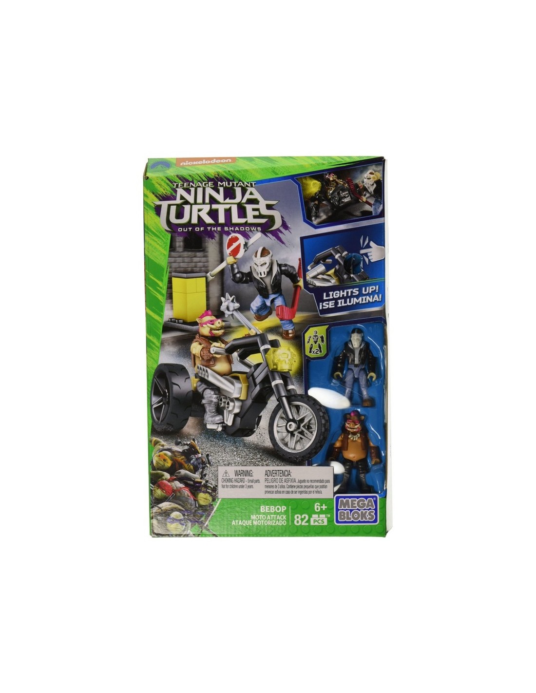 Teenage Mutant ninja turtles motion attack mega bloks bebop and cas...