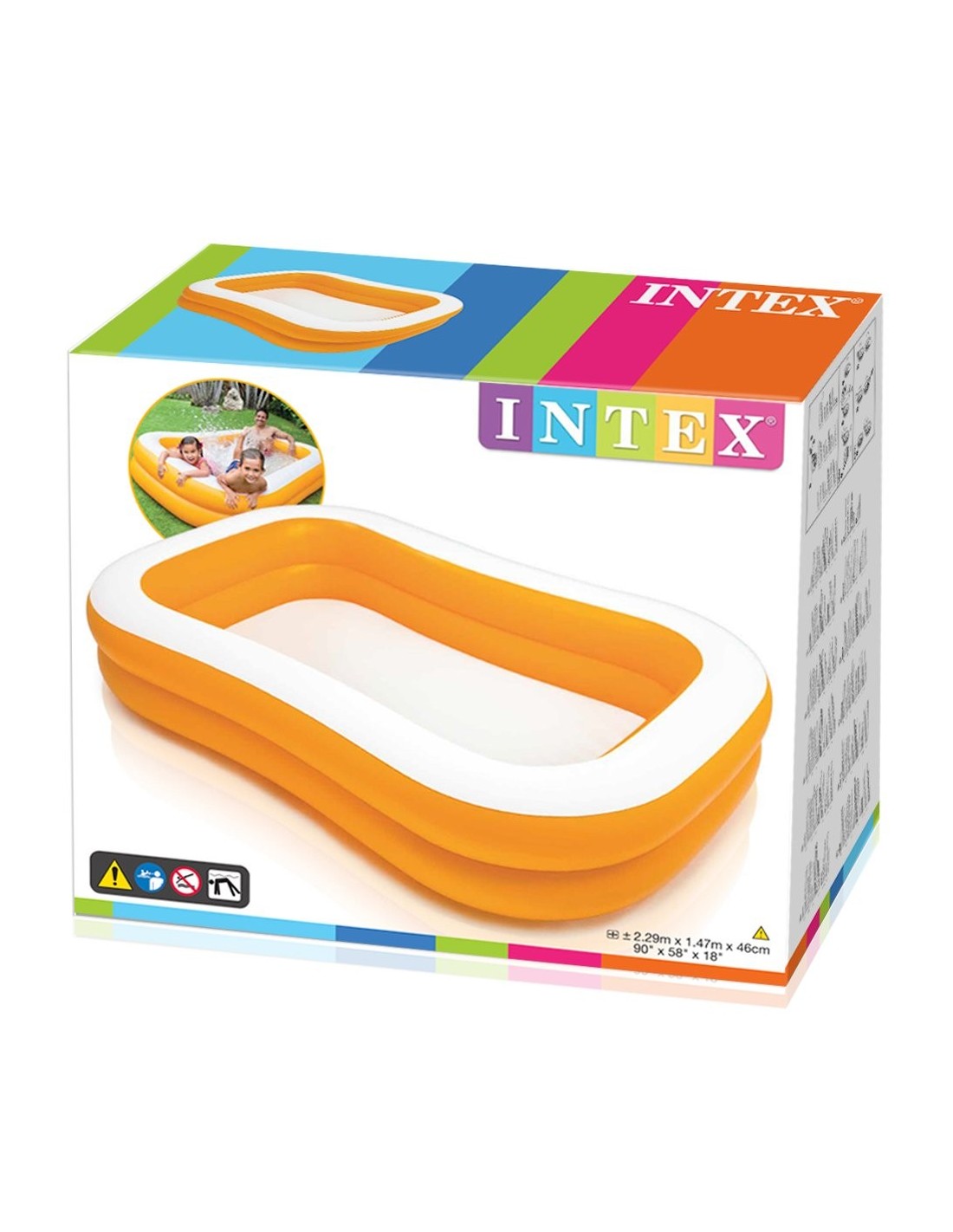 Inflatable swimming pool family mandarin Intex | Futurartshop